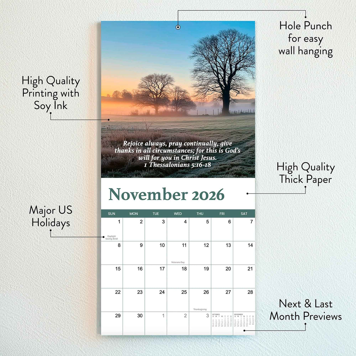 2026 Bible Verse Wall Calendar - Eterna Goods